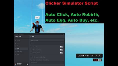Clicker Simulator Script Auto Click Auto Rebirth Auto Egg Auto Buy Etc Luaxe Youtube