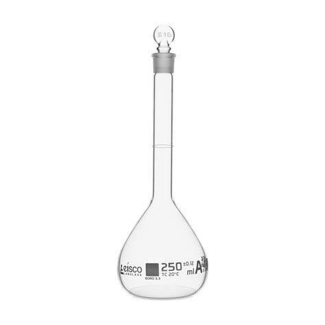 Volumetric Flask 250ml Class A Astm Tolerance 0120 Ml Glass