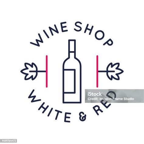 와인 가게 로고 아이콘 포도원 와이너리 와인 숍 및 상점을 위해 설계된 포도 잎이있는 와인 병 벡터 일러스트 레이 션 0명에 대한 스톡 벡터 아트 및 기타 이미지 Istock
