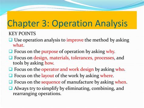 Ppt Industrial Engineering Department Methods Engineering Chapter 3 Operation Analysis