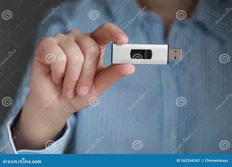 Woman Holding Usb Flash Drive Closeup View Stock Image Image Of Person Flash 262266267