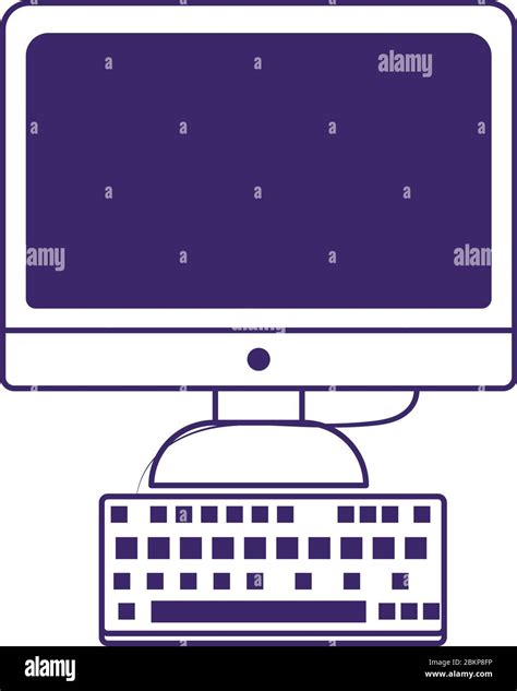 Computer Keyboard Device Technology Isolated Icon On White Background Vector Illustration Stock