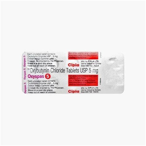 Oxybutynin Chloride 5mg Tablet At Rs 24092stripe Tropan 5 Tablet In
