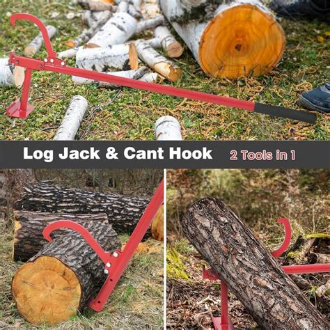 48in Log Peavey Tool Cant Hook 2 In 1 Logging Equipment With Moving