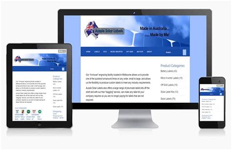 Aussie Solar Labels Website Easy Web Design