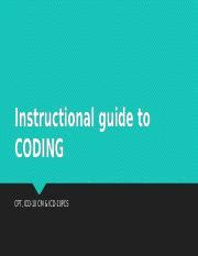 Instructional Guide To CODING Pptx Instructional Guide To CODING CPT