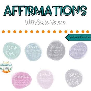 Positive Affirmations With Bible Verses For Christian Classrooms And