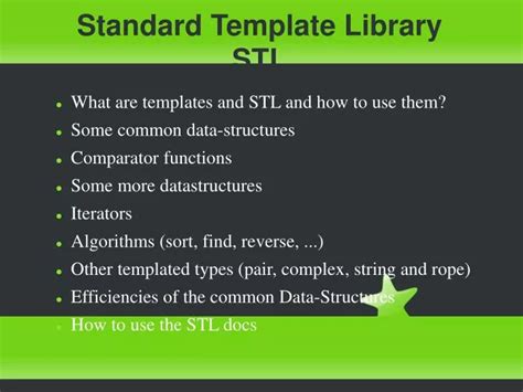 Ppt Standard Template Library Stl Powerpoint Presentation Free
