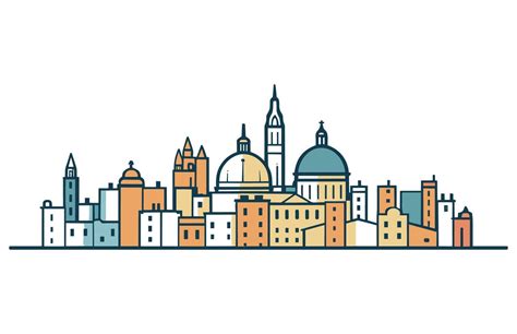 Italy City Skyline Silhouette Rome Italy City Skyline Vector
