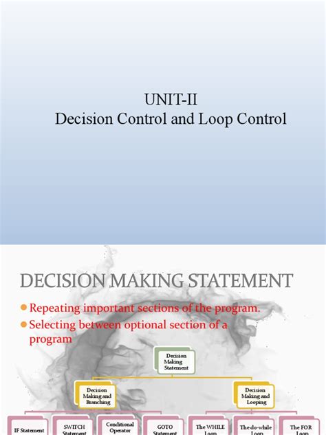 Unit Ii Decision Control And Loop Control Pdf Control Flow