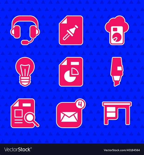 Set Document With Graph Chart Envelope Office Vector Image