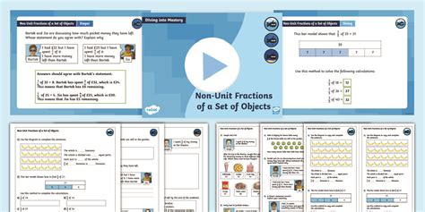 👉 Year 3 Diving Into Mastery Step 5 Non Unit Fractions Of A Set Of Objects
