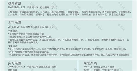 绿色简约风信贷专员个人简历 千库网 简历ID89679