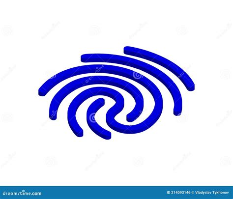 Fingerprint Icon In Blue Color Science Security Crime Anatomy Identity