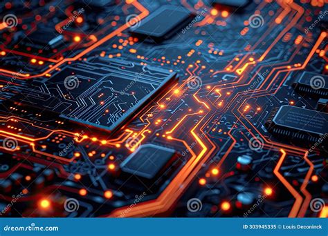 Vibrant Quantum Circuit Stock Illustration Illustration Of Intertwining 303945335