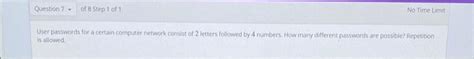 Solved User Pasowords For A Certain Computer Network Consist