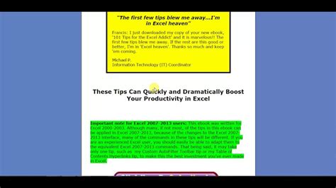 101 Secrets Of A Microsoft Excel Addict Review Youtube