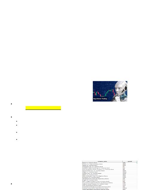 Project Algorithm Trading Pdf Algorithmic Trading Private Sector