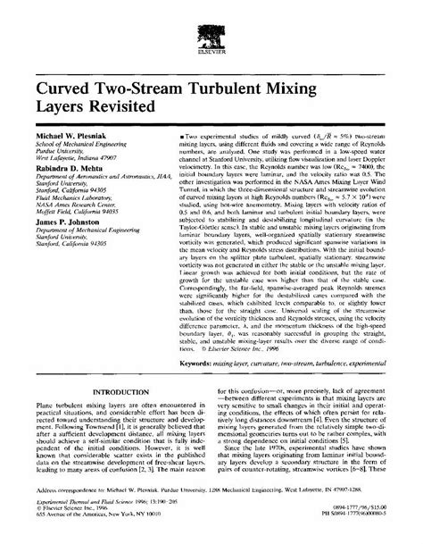 Pdf Curved Two Stream Turbulent Mixing Layers Revisited Dokumentips