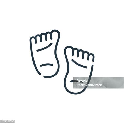 흰색 배경에서 격리된 발 벡터 아이콘입니다 개요 웹 사이트 디자인 및 모바일 응용 프로그램 개발을위한 얇은 라인 피트 아이콘 얇은 선 발 윤곽선 아이콘 벡터 그림입니다 0