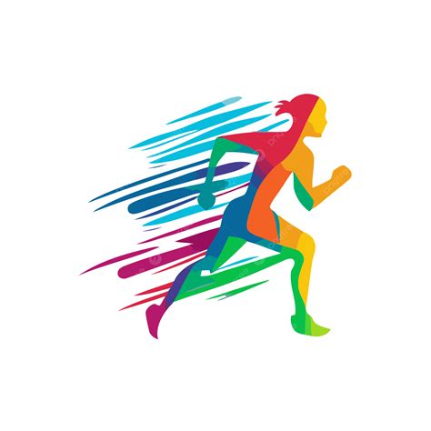 Colorful Woman Running Running Logo Vector A Simplistic Colorful Icon Colorful Woman Running Running Logo Vector A Simplistic Colorful Icon