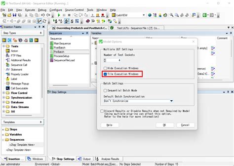 How To Merge The Test Socket Execution Windows In Teststand Ni