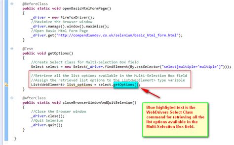 Selenium By Arun 425 Using Getoptions To Get All The Options