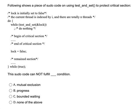Solved Following Shows A Piece Of Sudo Code On Using