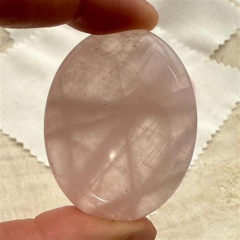 Rose Quartz Worry Stone Heart Chakra Healing Palm Stone Etsy