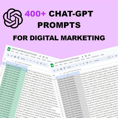 400 Chat Gpt Prompts For Digital Marketing Instant Acess Copy And Paste Chat Gpt Prompts Etsy
