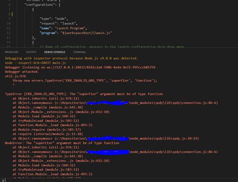 Node Js Application Fails On Launch Debugger · Issue 39166 · Microsoft