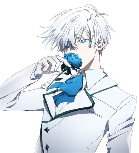 White Haired Anime Boy Render