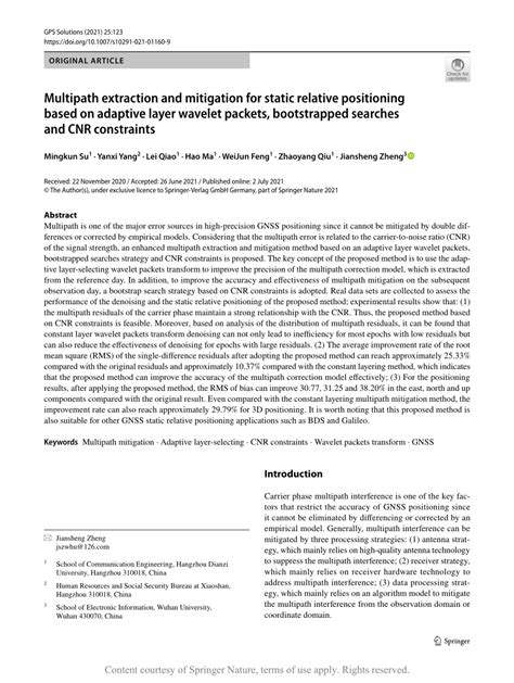 Multipath Extraction And Mitigation For Static Relative Positioning