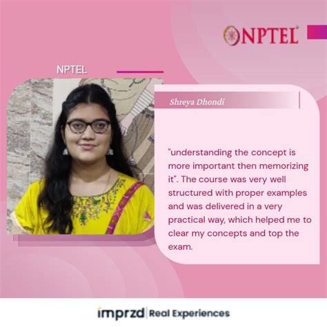 Shreya Dhondi On Linkedin Nptel
