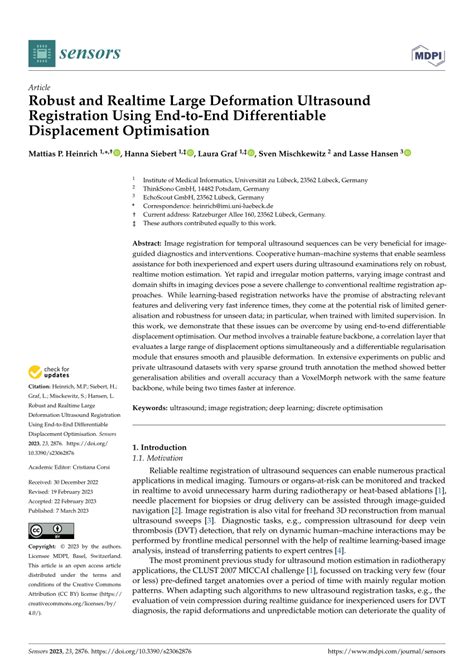 Pdf Robust And Realtime Large Deformation Ultrasound Registration