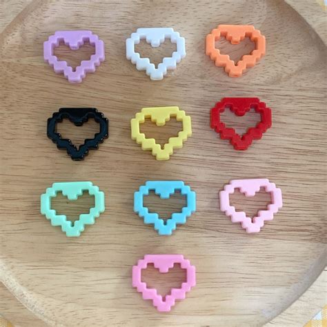 Y077 ลกปดอะคลครปหวใจ หวใจจกซอ จรปหวใจ ลกปดdiy Lazada co th