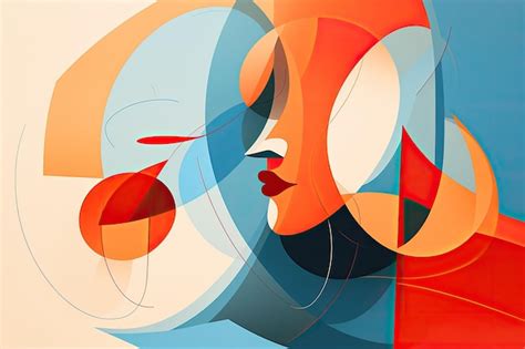 Premium Ai Image Abstract Portrait Of A Beautiful Woman Combined With Geometric Shapes