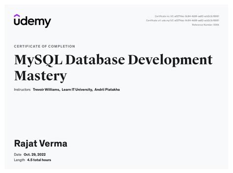 rajat verma on linkedin database mysql development udemy udemycourse