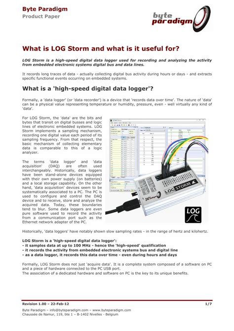Pdf What Is Log Storm And What Is It Useful For Byte Paradigm Product Paper Revision 1