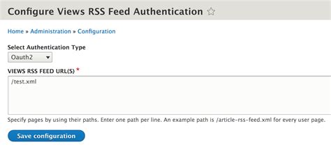 Views Rss Feed Authentication