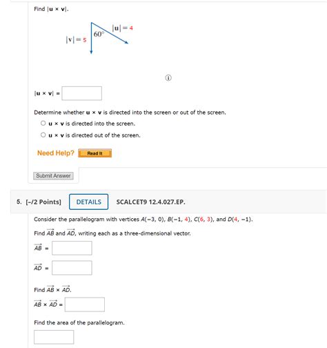 Solved Find Uv I Uv Determine Whether Uv Is Chegg Com