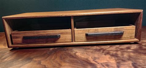 Fine Wooden Walnut Desktop Organizer Monitor Stand Modern Magnetic
