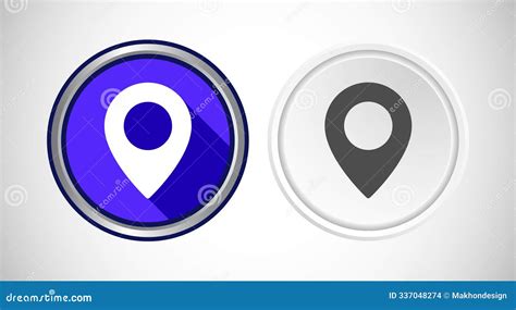 map pointer location icon button set design illustration stock vector