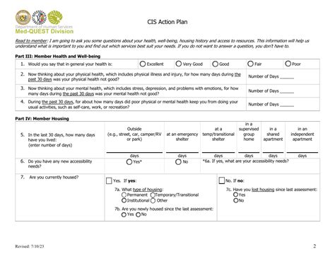 Hawaii Cis Action Plan Fill Out Sign Online And Download PDF Templateroller