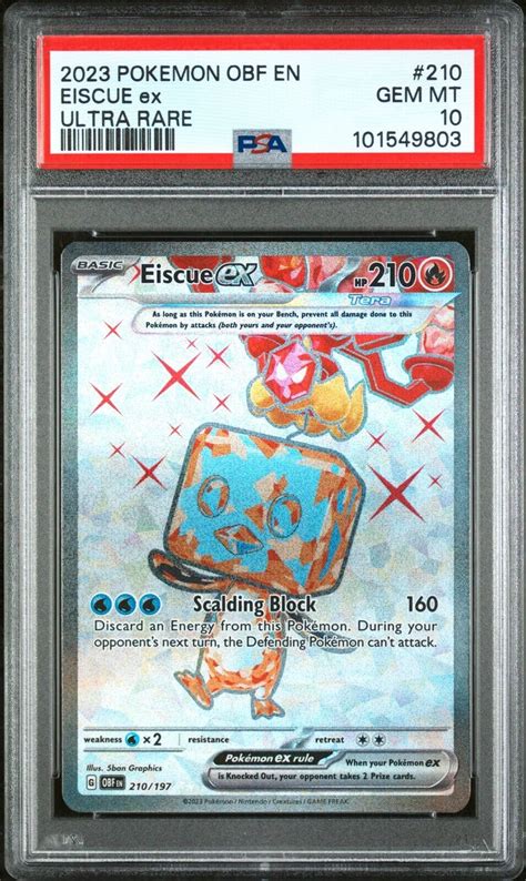 Eiscue Ex 2023 Scarlet And Violet Obsidian Flames 210 197 Ultra Rare Price Guide Sports Card
