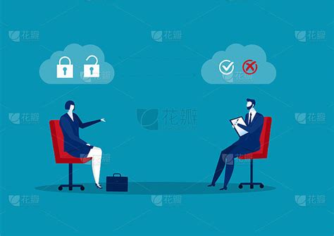 商人面试关于测试心态，想法，态度为雇用概念向量插画