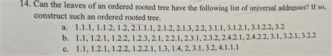 Solved 14 Can The Leaves Of An Ordered Rooted Tree Have The