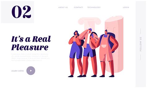 관광을 방문 하는 배낭과 함께 여행 하는 친구 들의 회사 여행사 서비스 활동적인 라이프 스타일 모험 웹사이트 방문 페이지 웹 페이지 만화 평면 벡터 일러스트 레이 션 배너