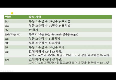 4 7 printf 함수의 변환 지정자들 conversion specifiers