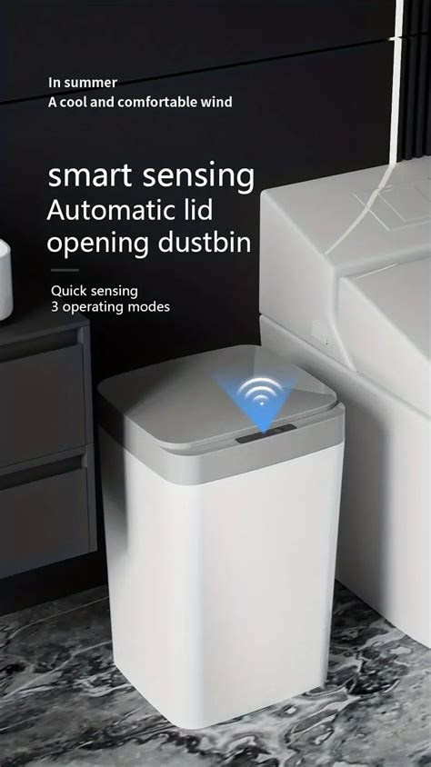 스마트 터치리스 휴지통 완전 자동 멀티 기능 전기 터치 보관함 자동 모션 센서 뚜껑이 있는 전기 Temu Korea